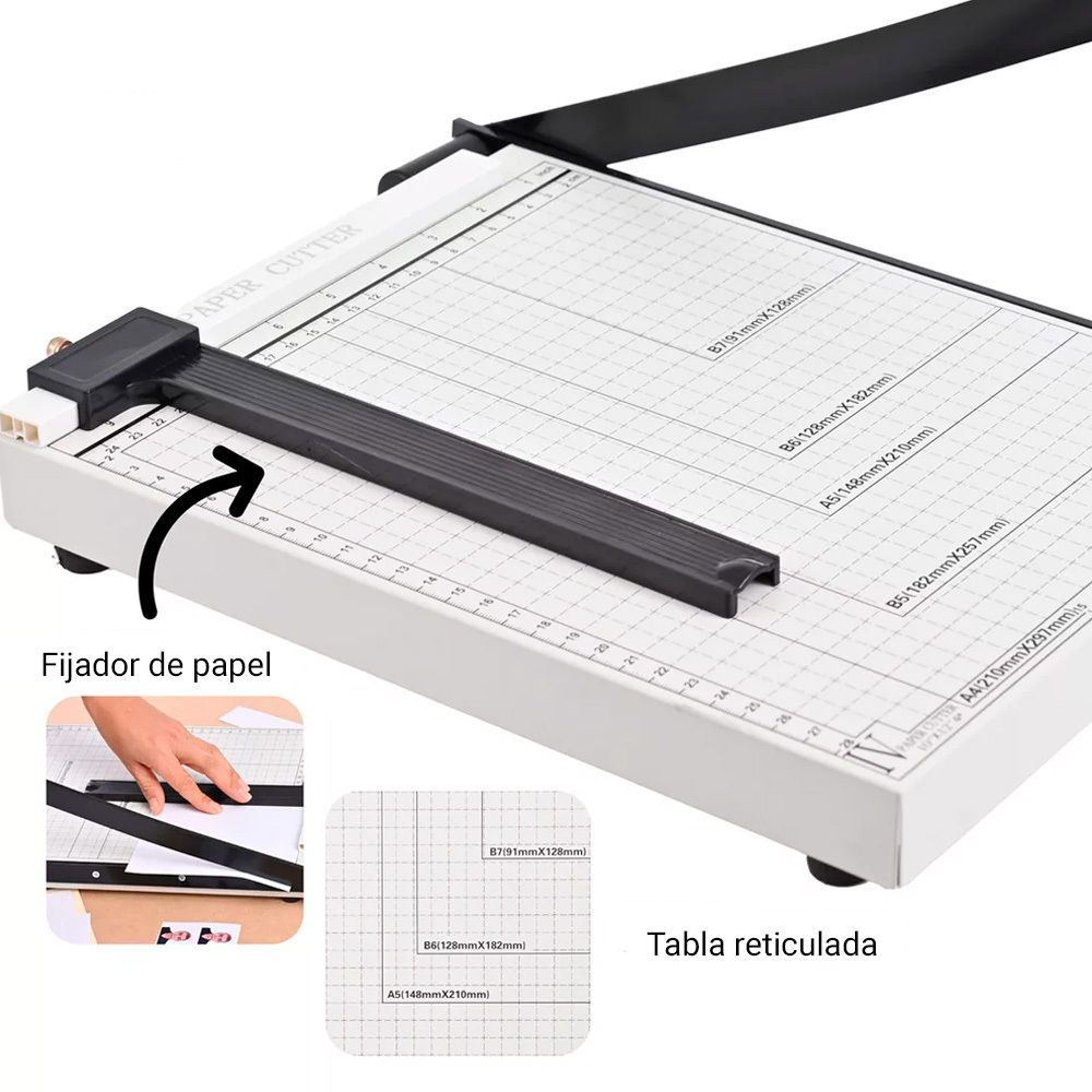 Guillotina de Papel Paper Cutter con Base de Metal, Guía de Precisión y ...