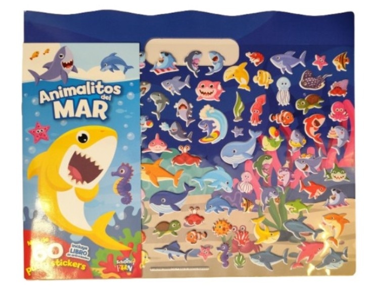 ANIMALITOS DEL MAR - 60 PUFFY STICKERS - Escaramuza - Libros y café